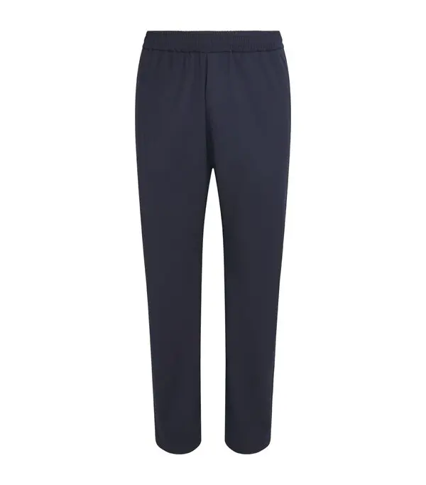 Barena Venezia Wool-blend Drawstring Straight Trousers - Navy
