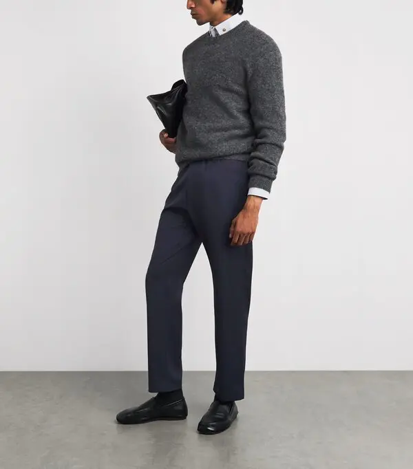 Barena Venezia Wool-blend Drawstring Trousers - Navy