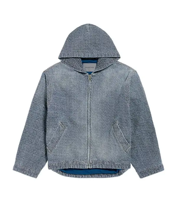 Balenciaga Logo Embroidered Denim Jacket