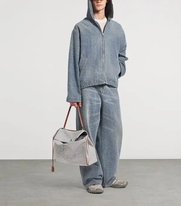 Balenciaga Logo Embroidered Denim Jacket