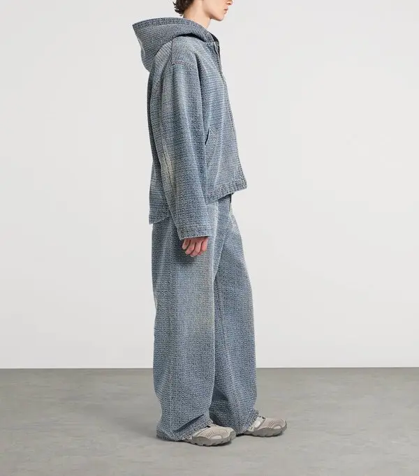 Balenciaga Logo Embroidered Denim Jacket
