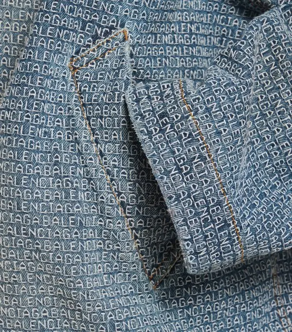 Balenciaga Logo Embroidered Denim Jacket