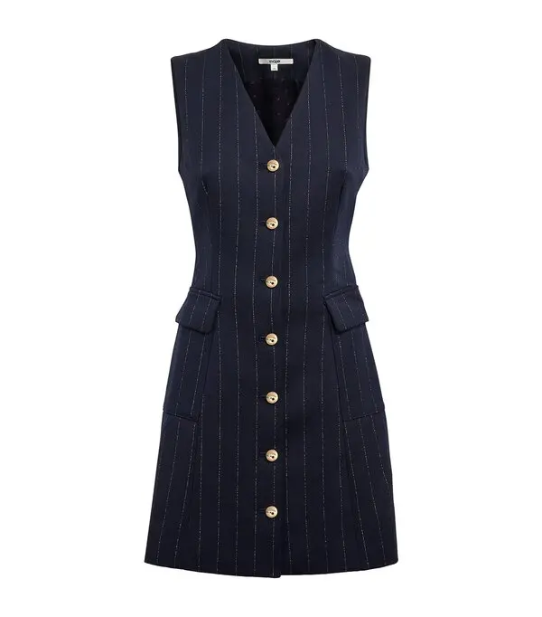 Maje Striped Waistcoat Mini Dress - Blue