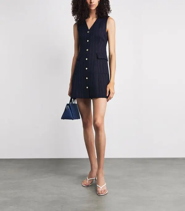 Maje Striped Waistcoat Mini Dress