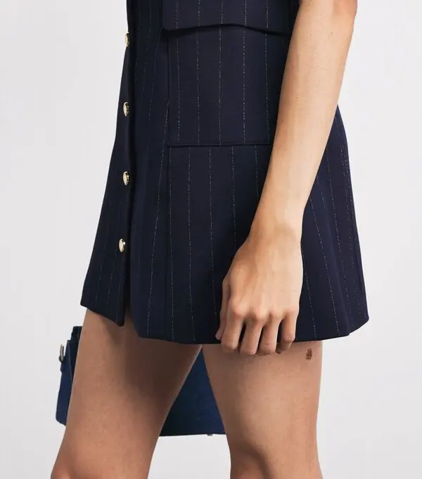 Maje Striped Waistcoat Mini Dress