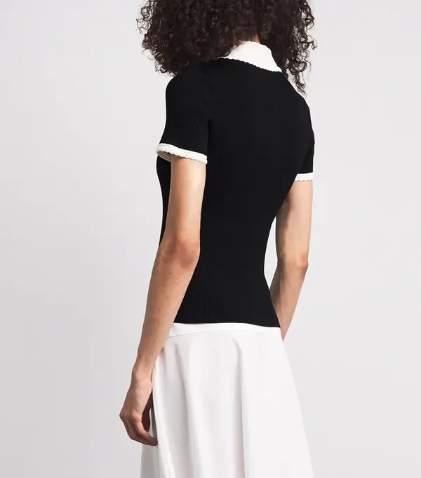 Maje Rib-knit Polo Shirt