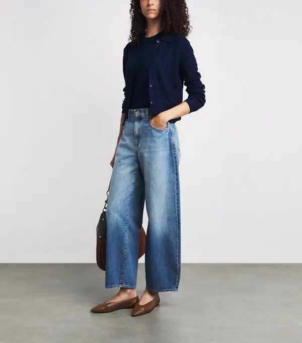 Maje Wool Embellished Polo Cardigan