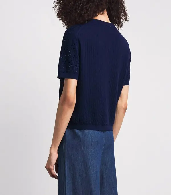 Maje Wool-blend Embellished Ribbed Sweater