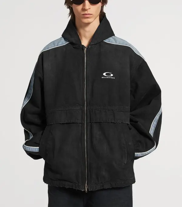 Balenciaga Oversized Contrast-detail Denim Jacket
