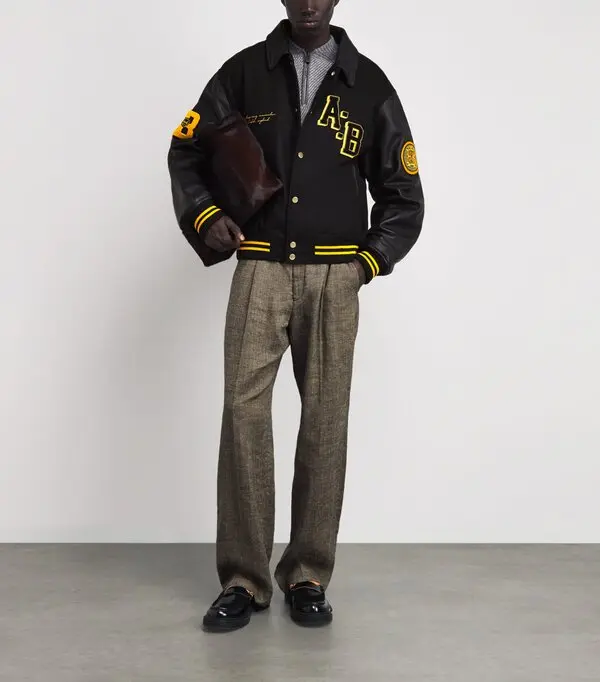 ABOUT:BLANK Leather-wool Letterman Jacket