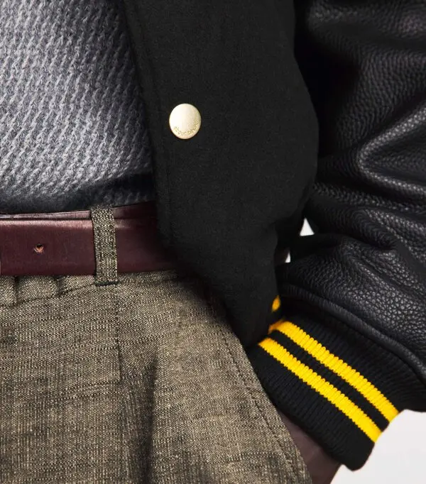 ABOUT:BLANK Leather-wool Letterman Jacket
