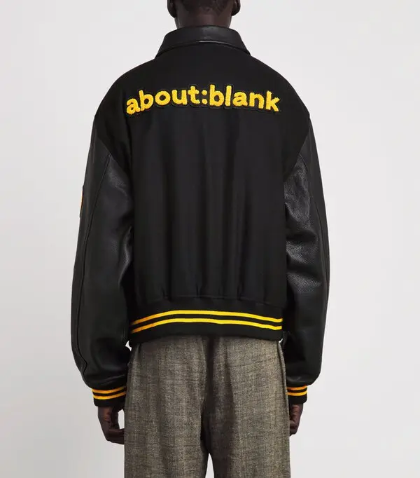 ABOUT:BLANK Leather-wool Letterman Jacket