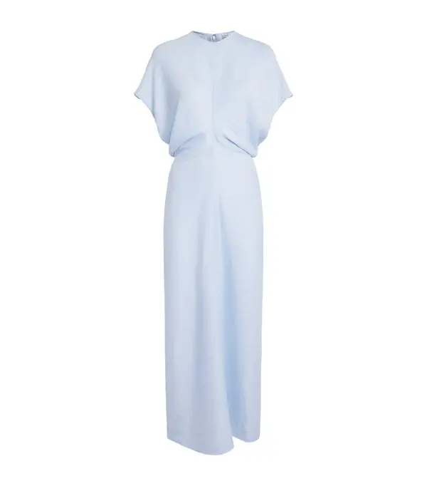 TOTEME Slubbed Slouch-waist Midi Dress - Blue