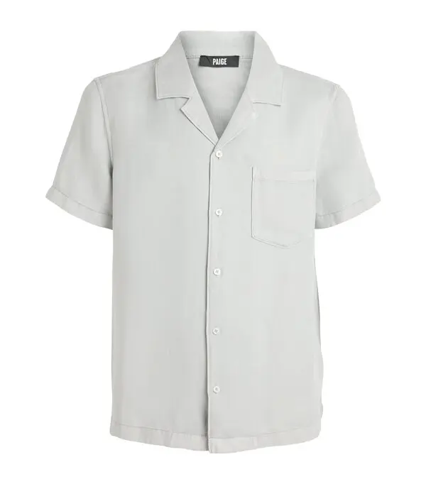 Paige Linen-blend Albro Short-sleeve Shirt - Blue