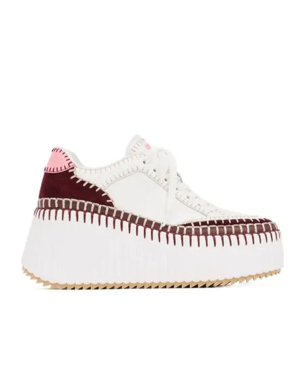 Chloé Nama Platform Sneakers - Wine Red