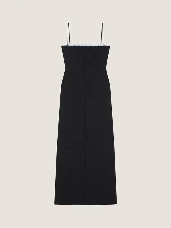Givenchy Sliced Long Wrapped Dress In Wool And Mohair