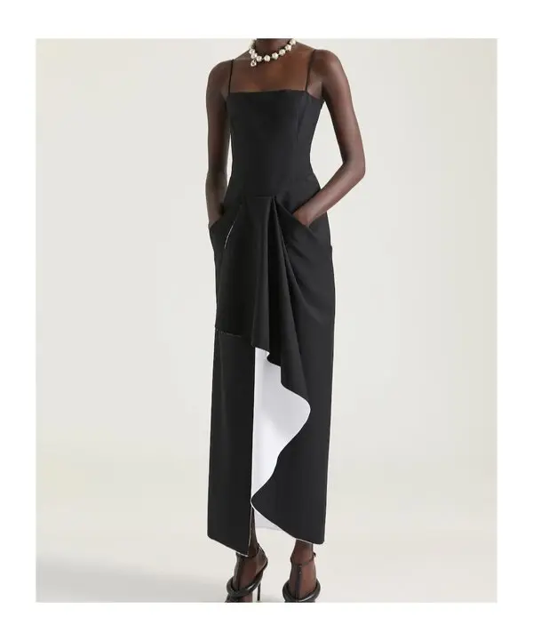 Givenchy Sliced Long Wrapped Dress In Wool And Mohair