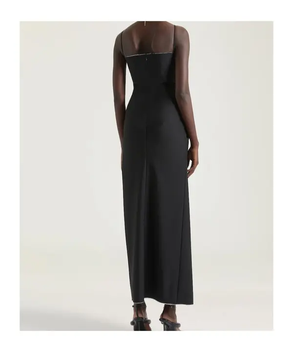 Givenchy Sliced Long Wrapped Dress In Wool And Mohair