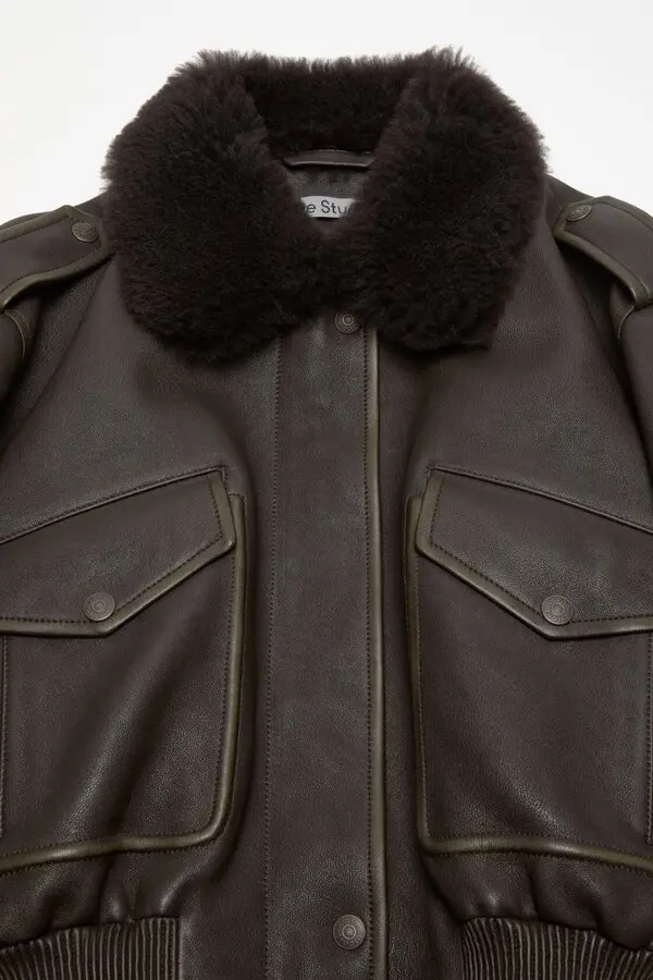 Acne Studios Leather Bomber Jacket