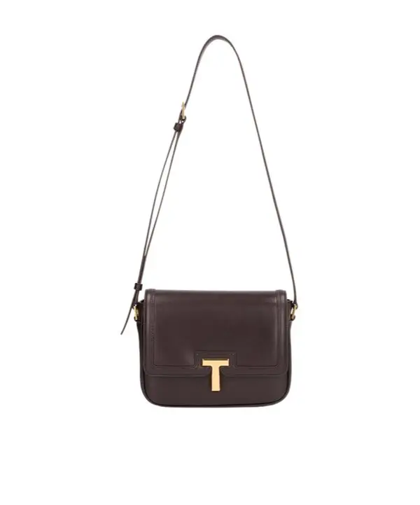 TOM FORD Wallis Leather Shoulder Bag - Black