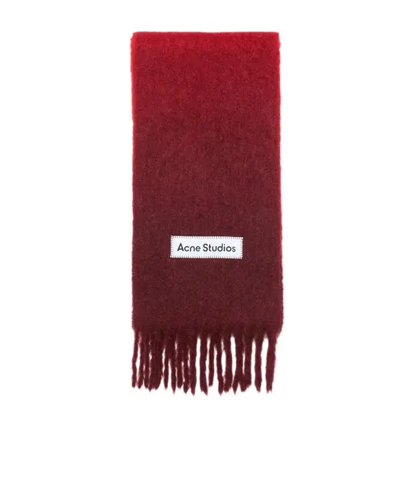 Acne Studios Logo Patch Fringed Scarf