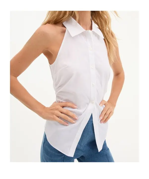 Veronica Beard Regina Sleeveless Button-down Shirt