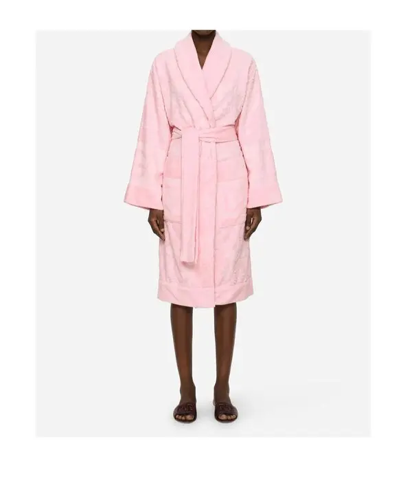 Dolce & Gabbana Dolce Gabbana Logo Jacquard Terry Bathrobe