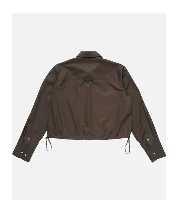 Acne Studios Button-up Over Shirt With Epaulettes And Drawstring Hem