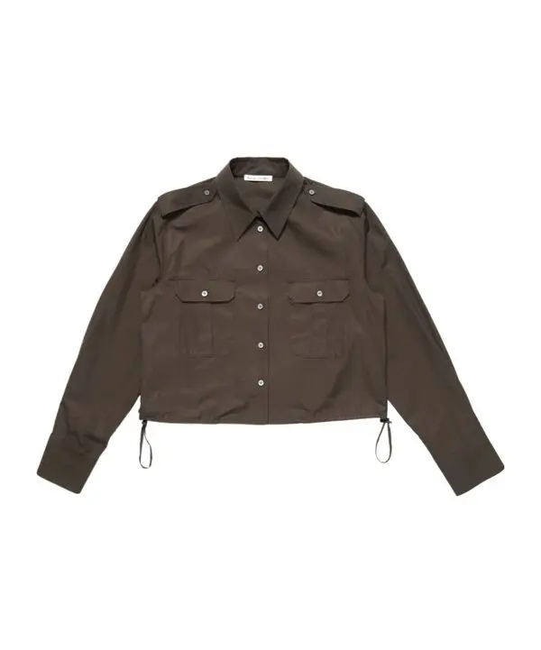 Acne Studios Button-up Over Shirt With Epaulettes And Drawstring Hem - No