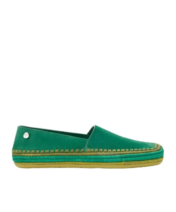 Loewe Rio Slipper In Suede And Raffia