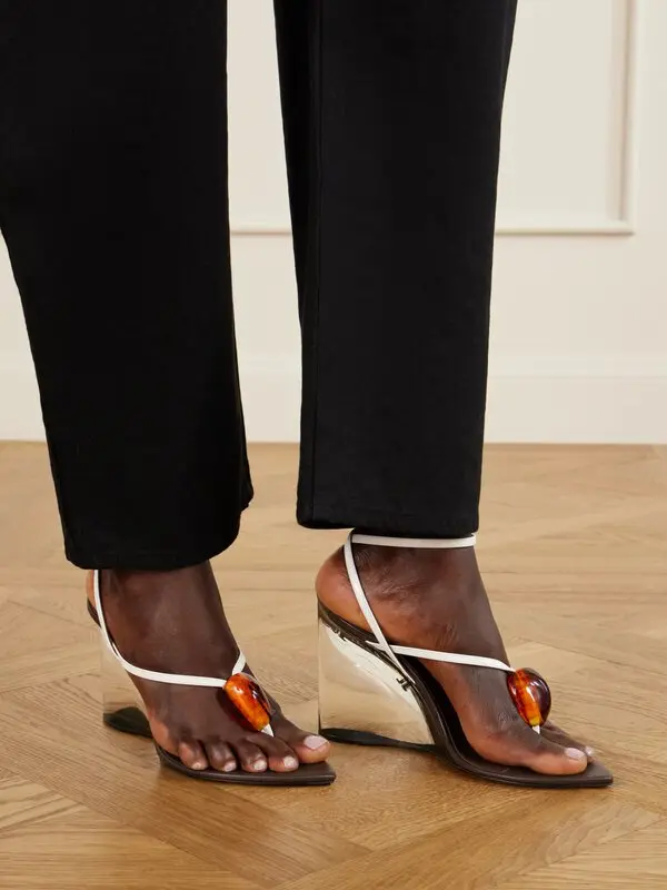 Alaïa Embellished Patent Leather High-heeled Sandals