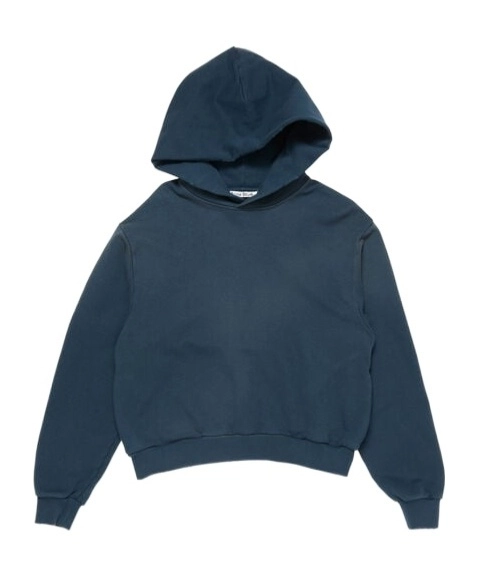 Acne Studios Logo Graphic Hooded Sweatshirt - Dark Blue