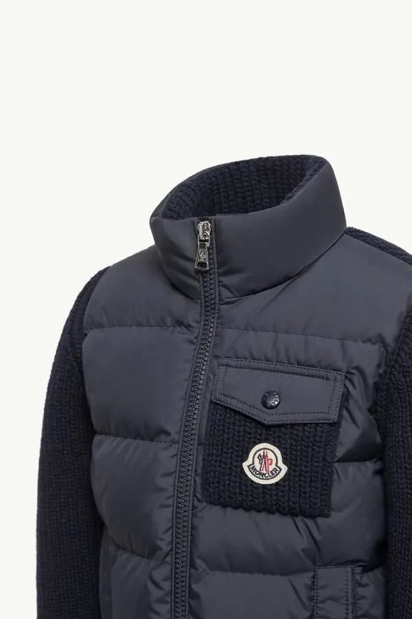 Moncler Padded Wool Cashmere Blend Zip-up Cardigan
