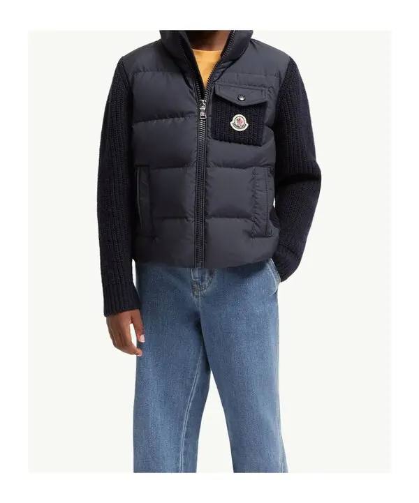 Moncler Padded Wool Cashmere Blend Zip-up Cardigan