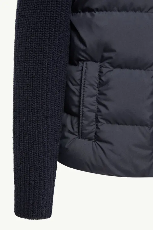Moncler Padded Wool Cashmere Blend Zip-up Cardigan