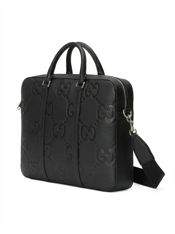 Gucci Jumbo Gg Zipped Laptop Bag - Black