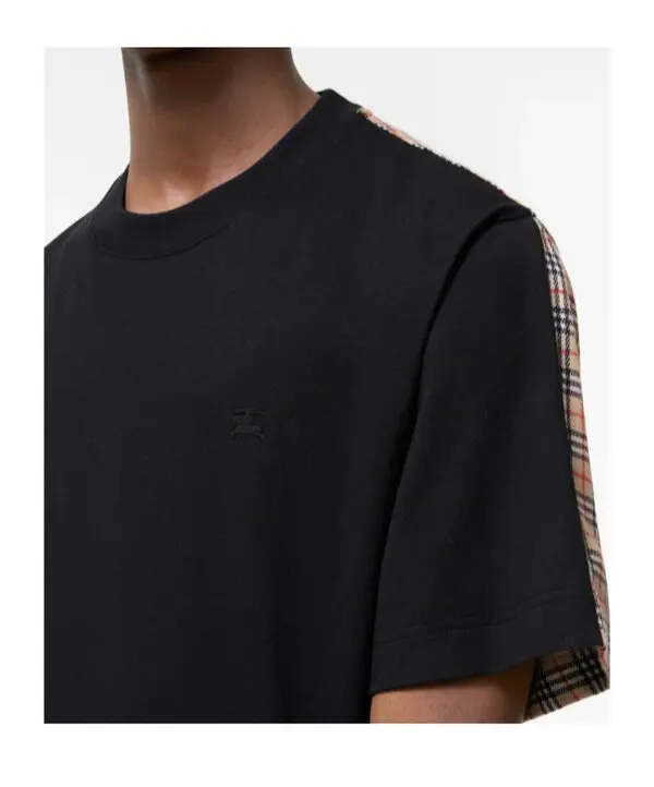 Burberry Checked Back Two-tone T-shirt - Black