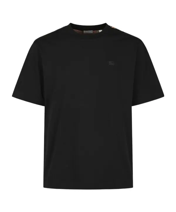 Burberry Checked Back Two-tone T-shirt - Black