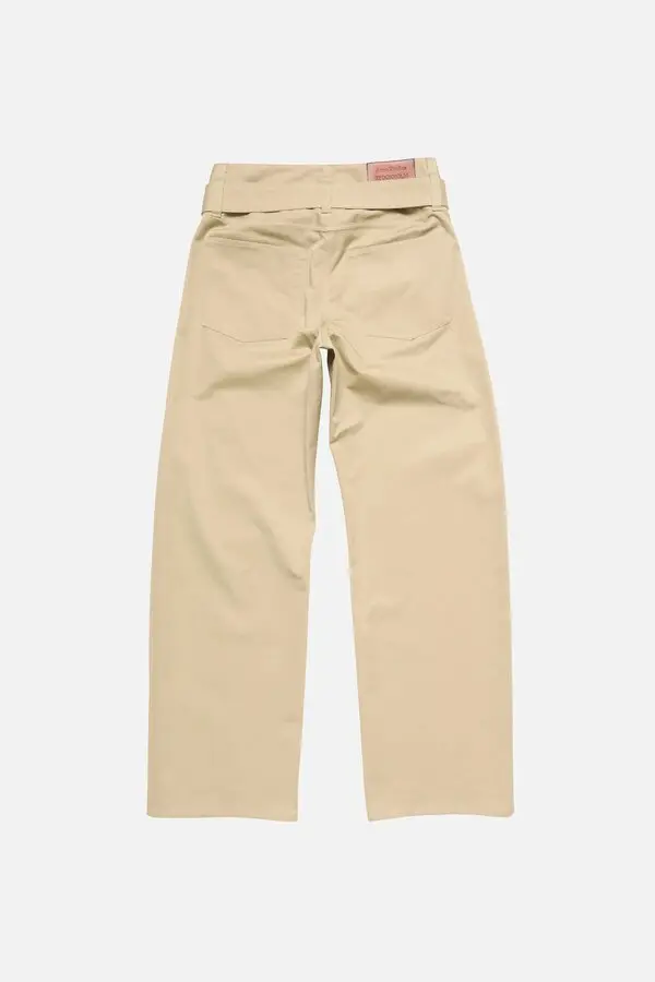 Acne Studios Belted Twill Trousers - Light Beige