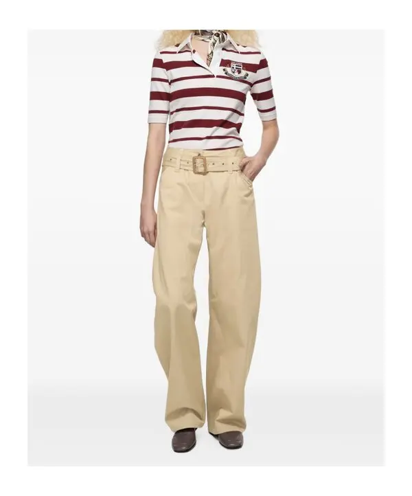 Acne Studios Belted Twill Trousers - Light Beige