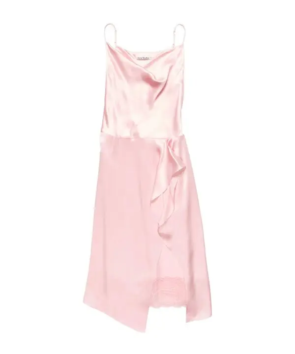 Acne Studios Shiny Satin Slip Dress - Pink