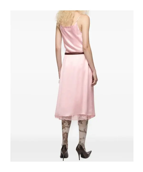 Acne Studios Shiny Satin Slip Dress - Pink