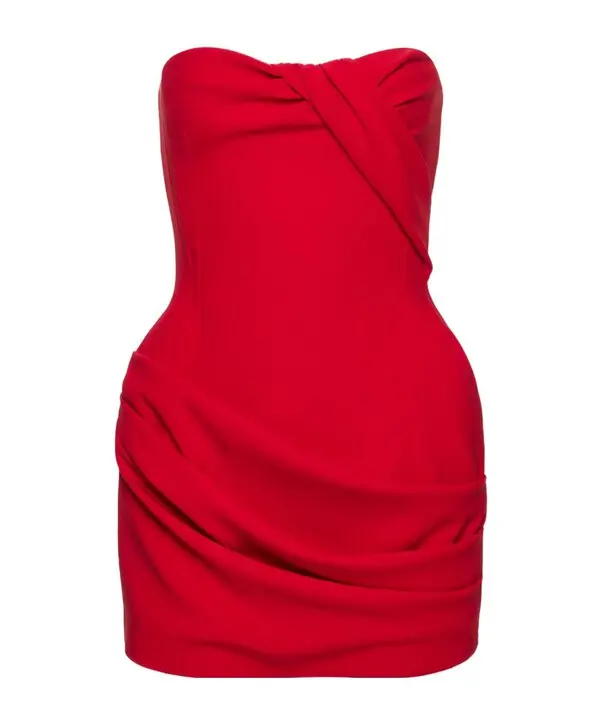 Magda Butrym Draped Strapless Mini Dress