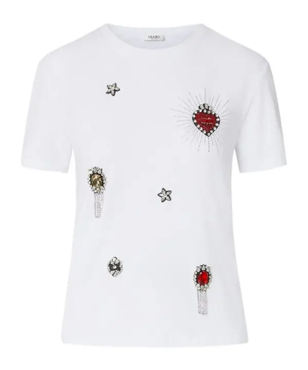 Liu Jo T-shirt With Jewel Embroidery - White