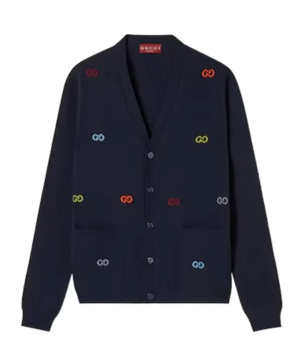 Gucci Fine Cashmere Cardigan With Intarsia