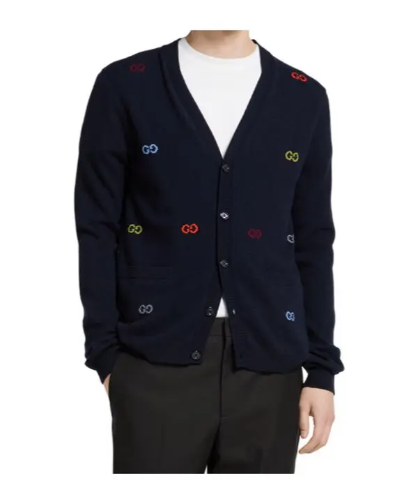 Gucci Fine Cashmere Cardigan With Intarsia