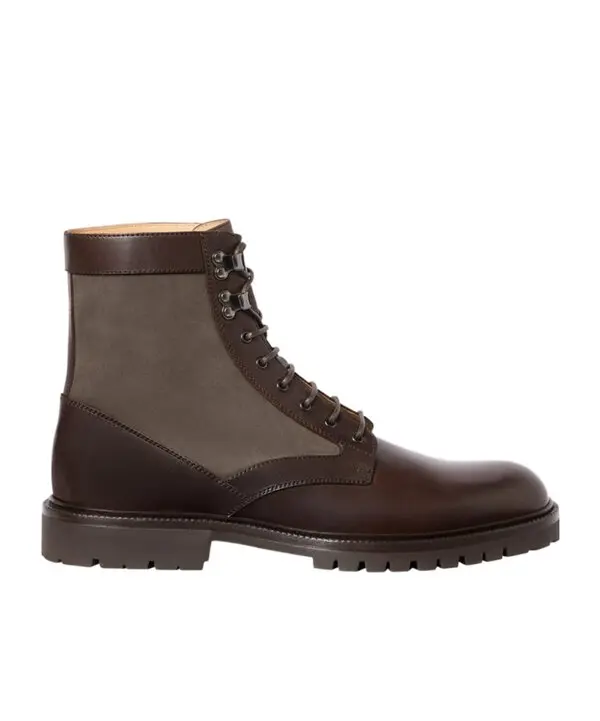 Brunello Cucinelli Waxed Calfskin And Techno Fabric Boots