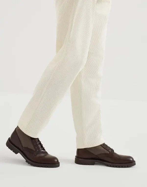Brunello Cucinelli Waxed Calfskin And Techno Fabric Boots