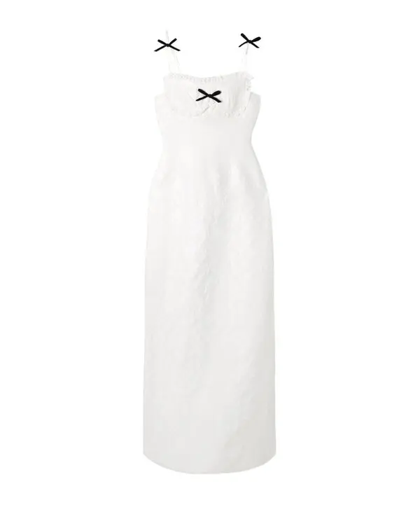 SHUSHU/TONG Lace Detail Maxi Dress