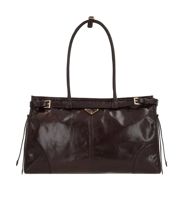 Prada Bonnie Large Leather Handbag - Black